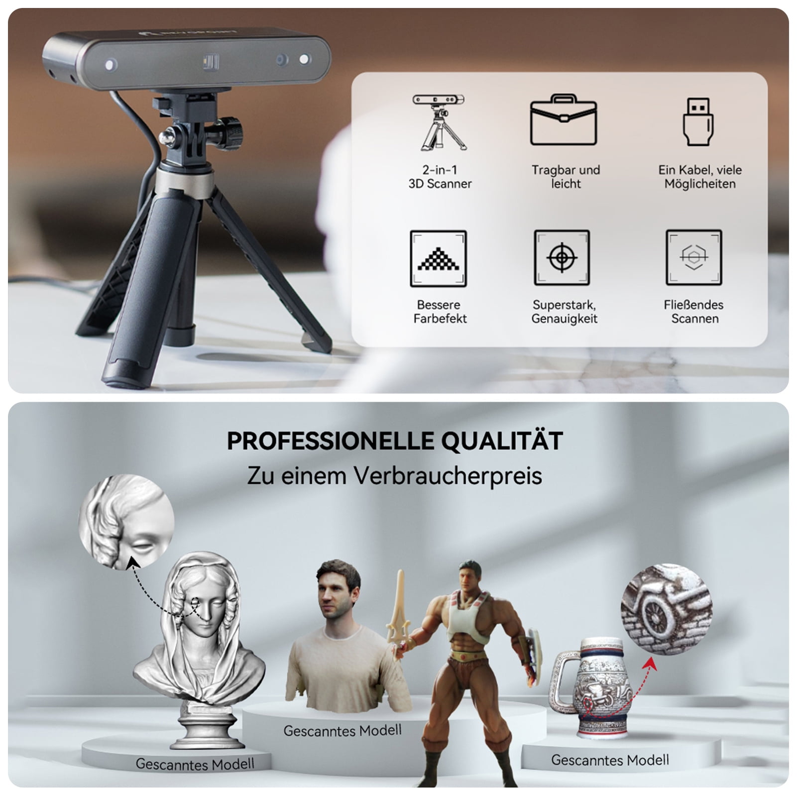 Revopoint POP 2 High Precision 3D Scanner Set 0.05mm Nepal | Ubuy