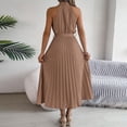Aellinatey Sleeveless dress, casual round neck, pleated A-line swing ...