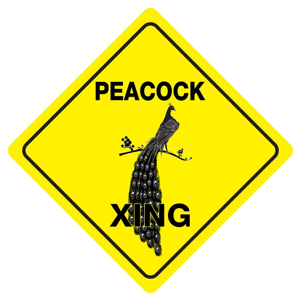 PEACOCK CROSSING Funny Novelty Crossing Sign - Walmart.com - Walmart.com