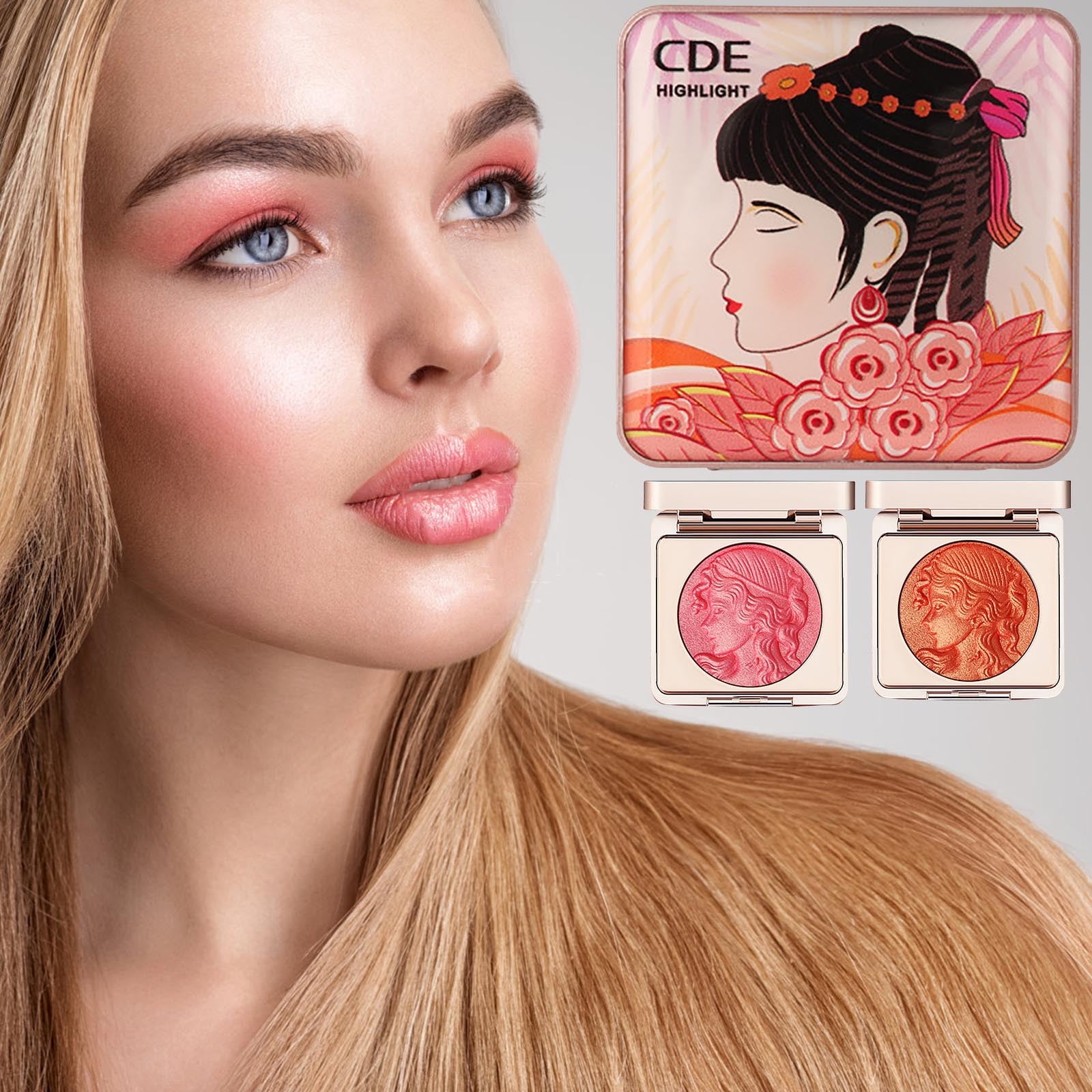 Ganfancp Chica Vigorosa E Inteligente Monocromos Polvos Colorete Red ...