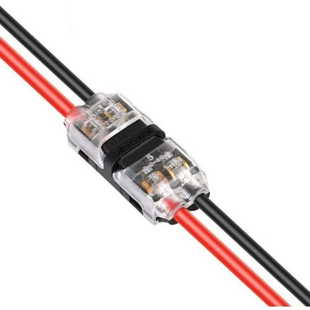 24 Pack Wire Connectors, 2 Pin 2 Way Low Voltage Universal Compact Wire ...