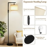 Coliware Arc Floor Lamp, Tall Adjustable Reading Light with Linen Shade ...