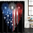 4th of July Bathroom Shower Curtains with 12 Hooks Waterproof Shower ...