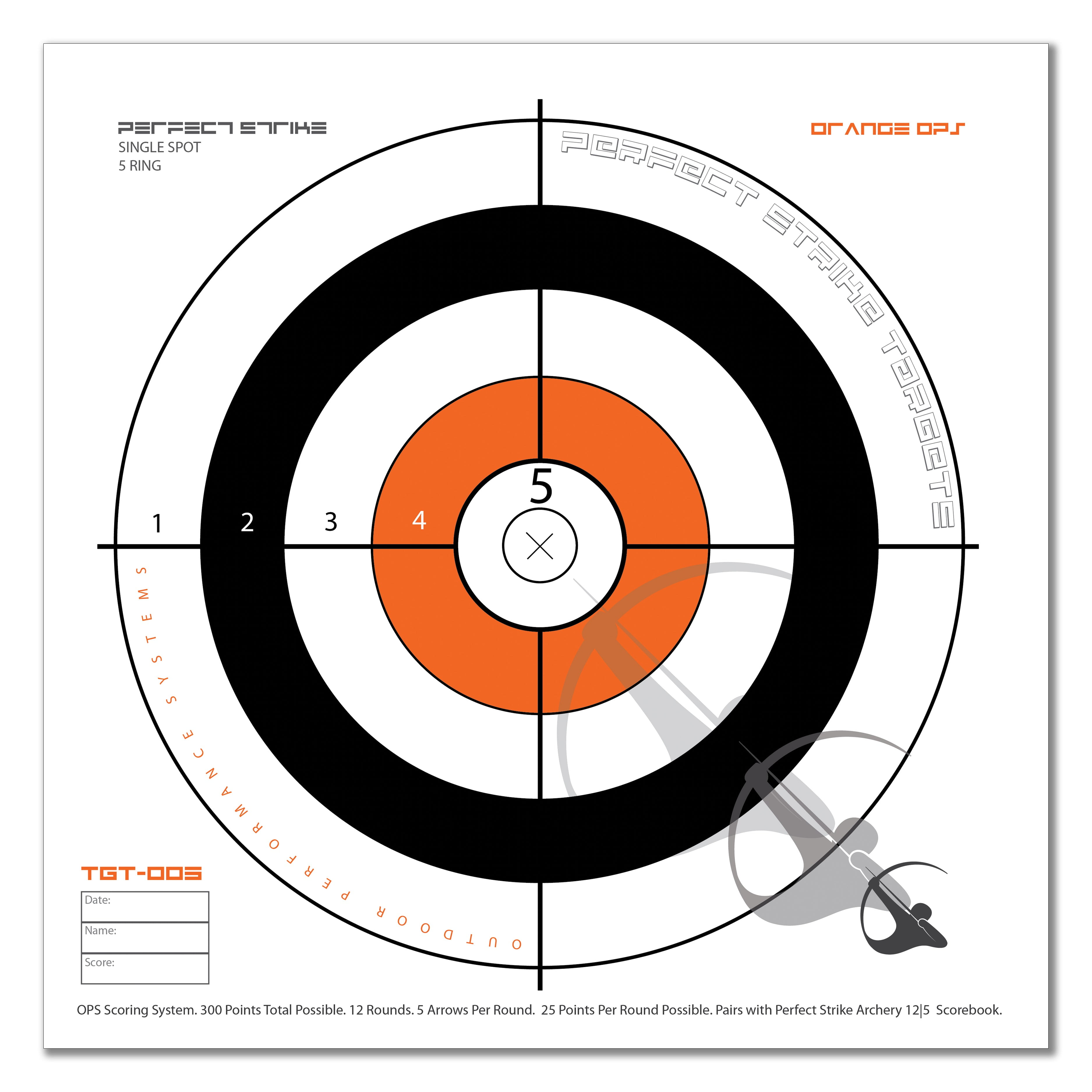 Perfect Strike ARCHERY System Targets. ORANGE OPS No. 005. Single Spot ...