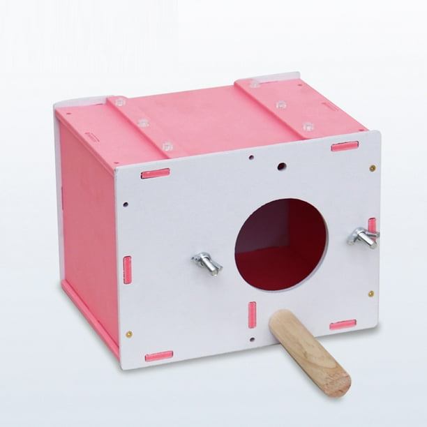 Parrot Wood Breeding Box Thermal Insulation Pets Bird House Nest Mating ...
