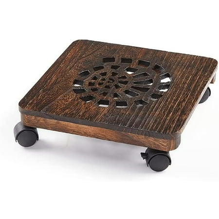 Square Plant Caddy, Heavy Duty Rolling Planter Dolly with Lockable ...