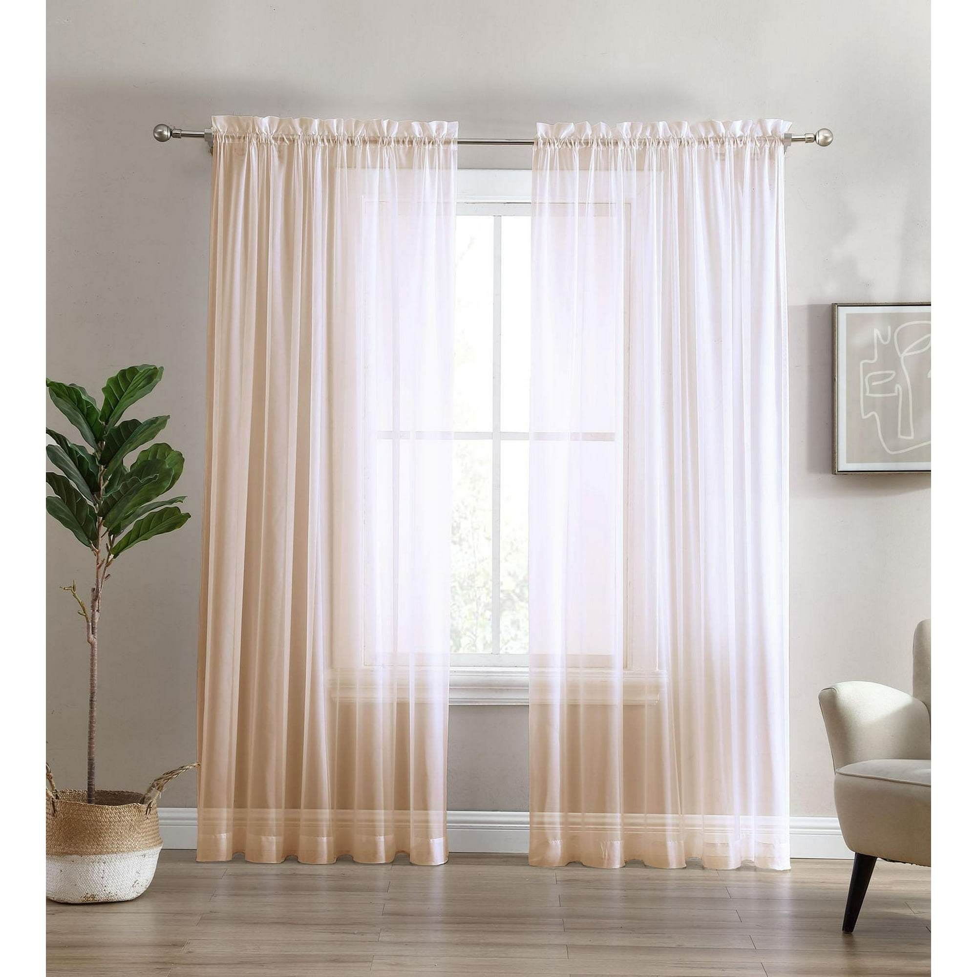 Click here for Swift Home Sheer Window Panel Curtain- 2 Pack 63 prices