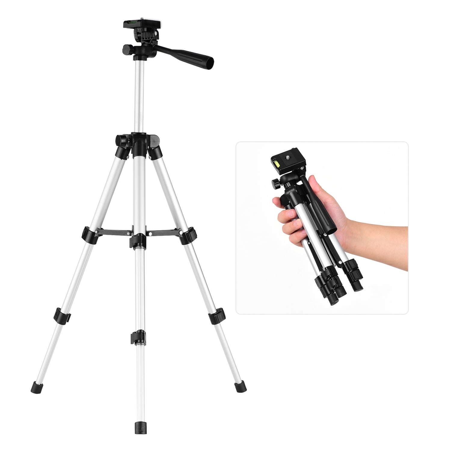Flyflise Mini Desktop Tripod Stand Aluminum Alloy 1/4 Inch Screw 21cm-65cm