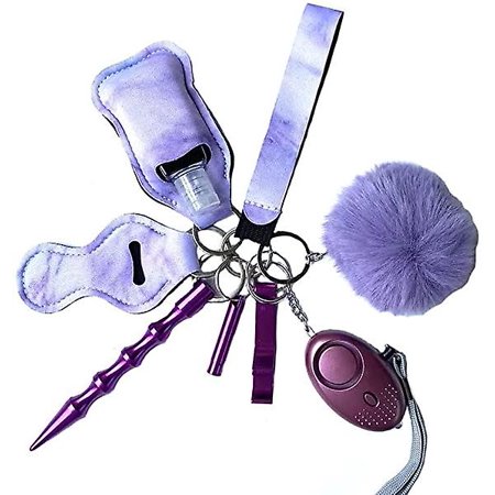 Safety Keychain For Women Set Aluminum Anti wolf Stick Alarm Keychain ...