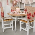 Retro Red Chair Back Covers Set of 4, Poppy Plant Flower Butterfly ...