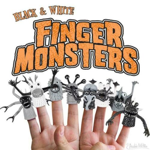 8 Pack - BLACK AND WHITE FINGER MONSTERS Finger Puppets - Walmart.com