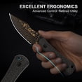 Kizer Bone Fixed Knife Copper Damascus Blade Micarta Handle With Sheath ...