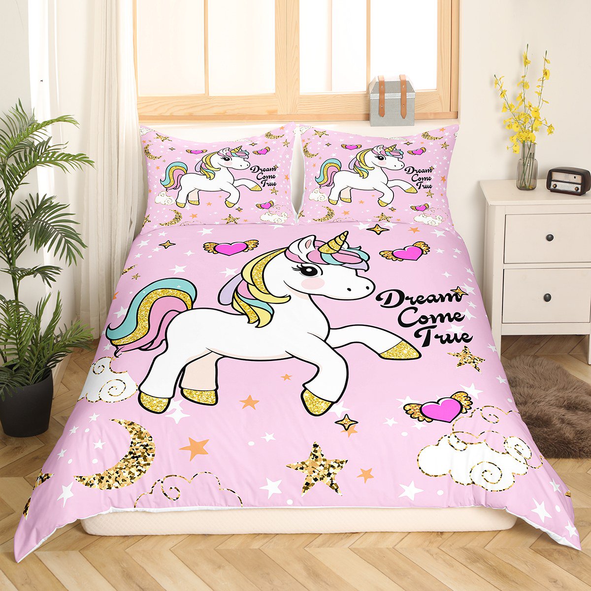 Click here for Erosebridal Animal Unicorn Duvet Cover Full bling... prices