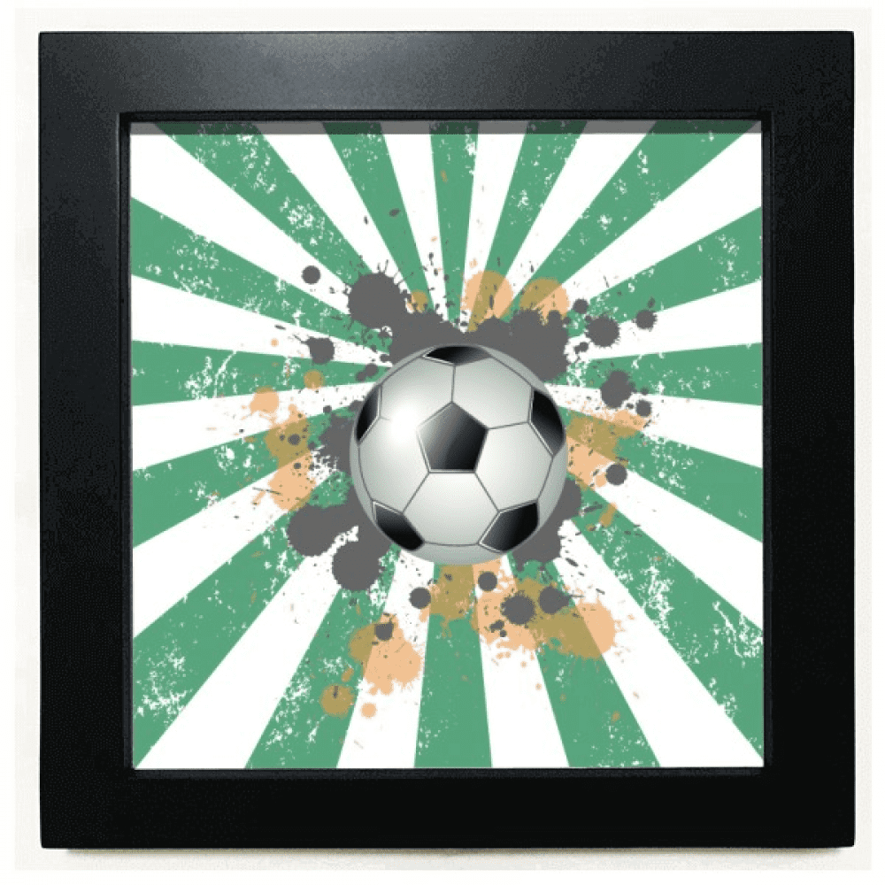 Radial Soccer Football Sports Black Square Frame Picture Wall Tabletop ...