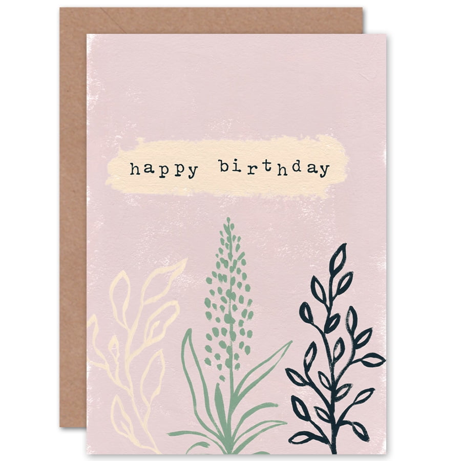 Happy Birthday Soft Painting Greetings Card Plus Envelope Blank inside ...