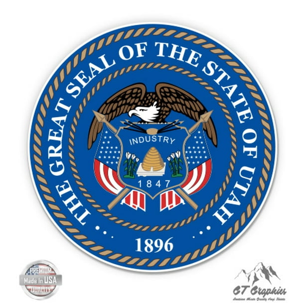 Utah State Seal - 8" Vinyl Sticker - For Car Laptop I-Pad - Waterproof ...