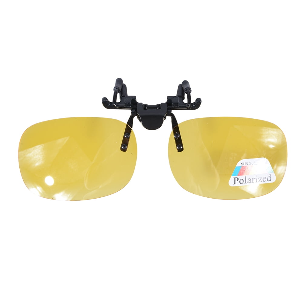 Polarized Glasses Day Night Vision Driving Sunglasses Clip On Flip Up