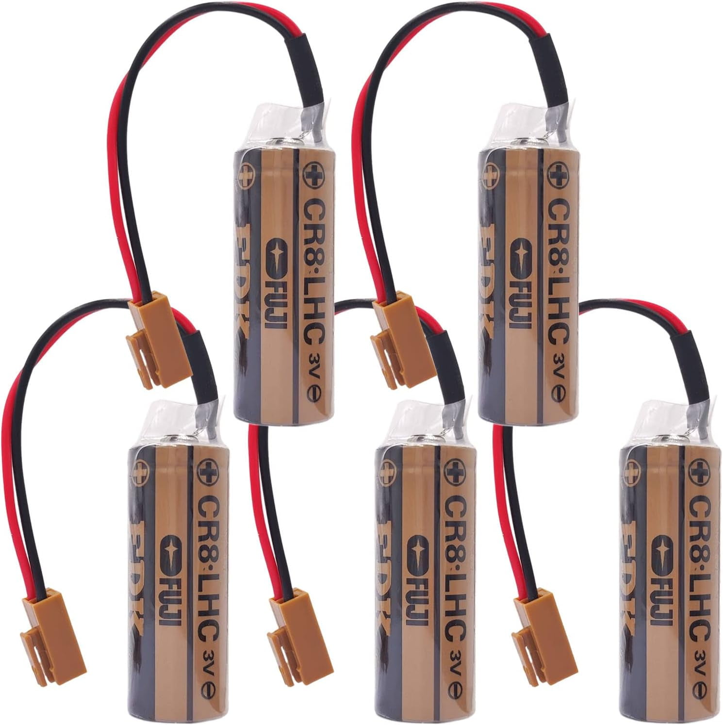 (Pack of 5) CR8-LHC 17450 3V Battery for Fuji FDK CR8.LHC Fanuc A98L-0031-0012 A02B-0200-K102 ...