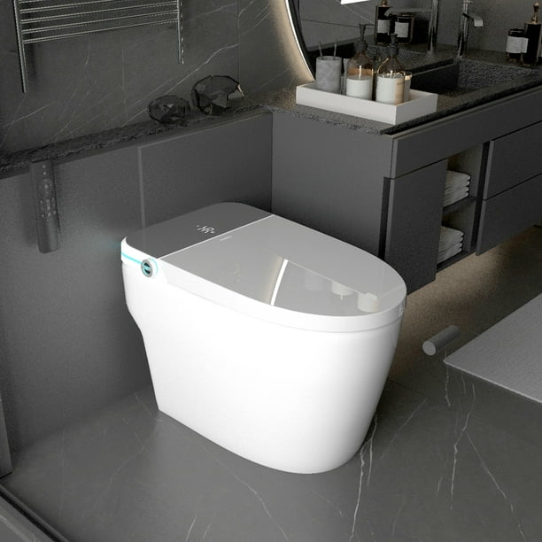 Smart Toilet, Modern Auto Open/Close Lid Toilet with Auto-Flush ...