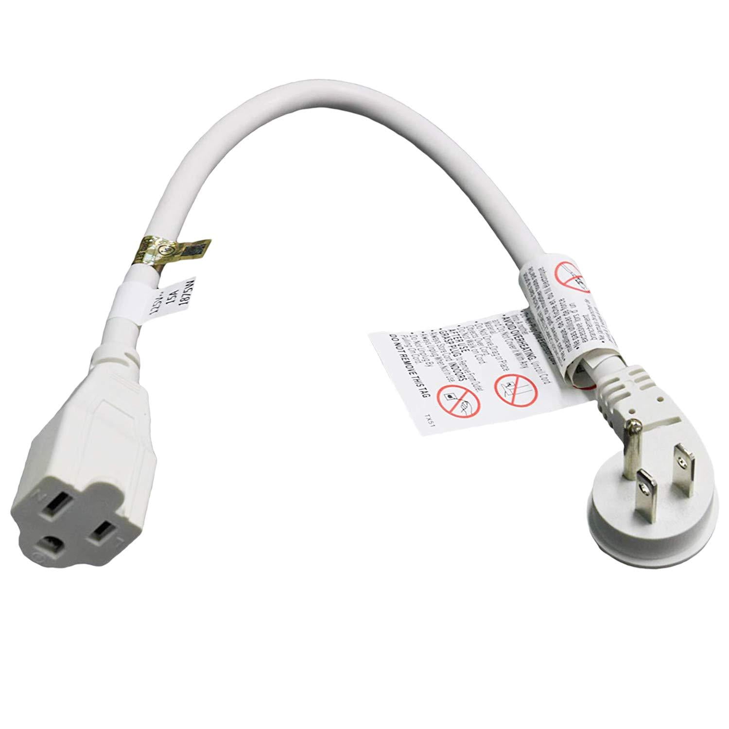 FIRMERST 1875W Flat Plug Extension Cord White 2ft UL Listed (15A 14AWG ...