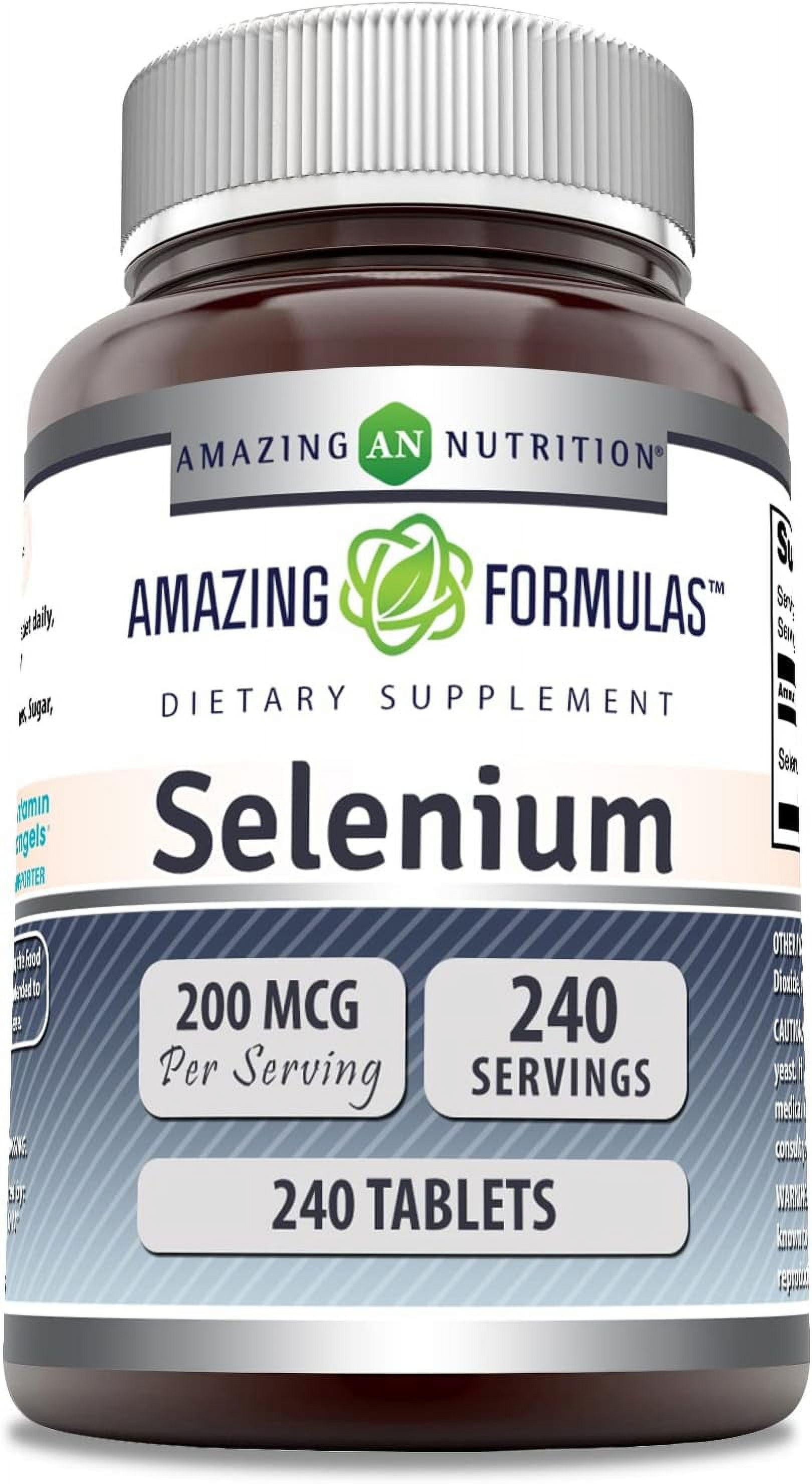Selenio Selenium 200 Mcg Amazing Formulas 240 Tabletas Anticancerigeno ...