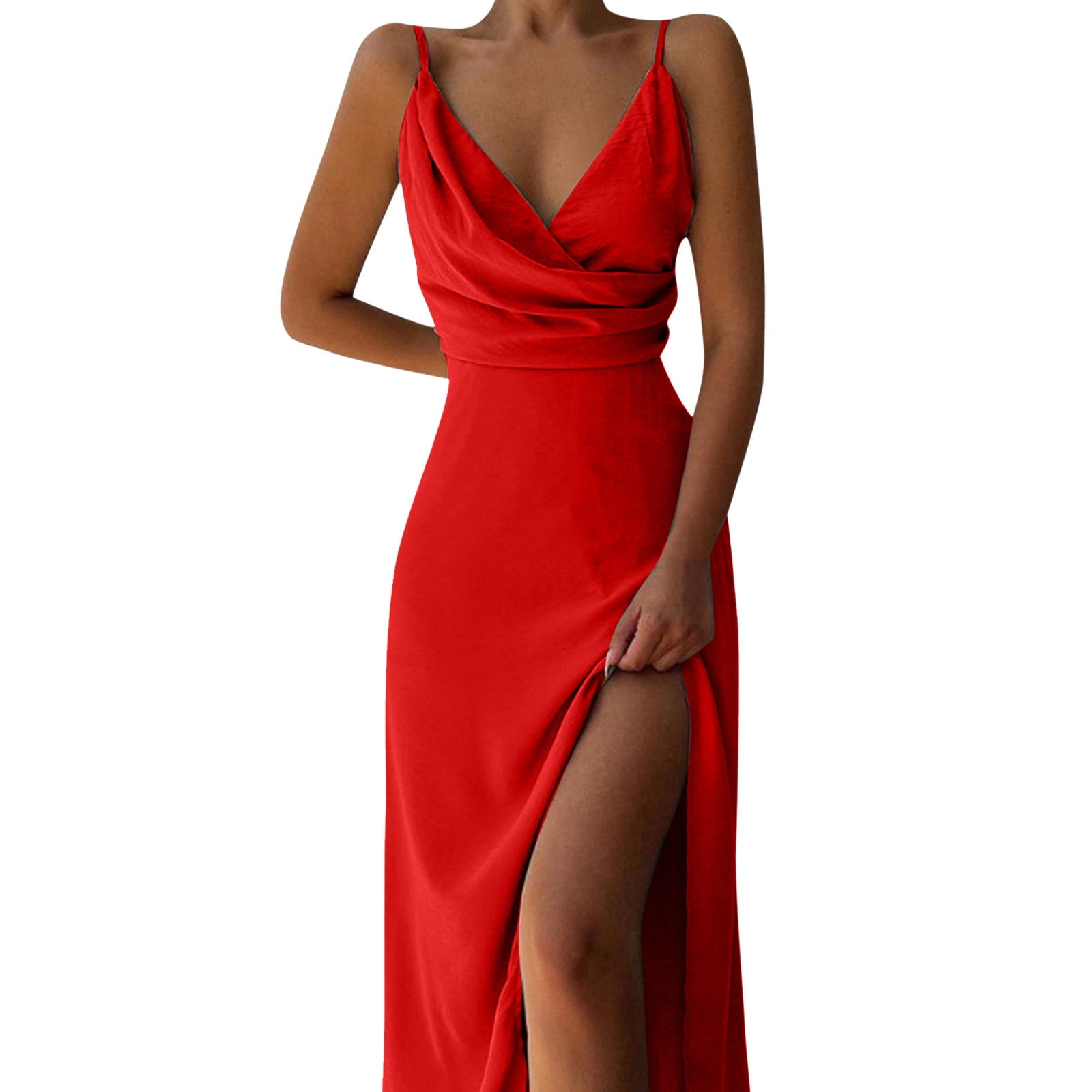 Hoksml Wedding Guest Dresses For Women Fashion Sexy Womens Slim Solid