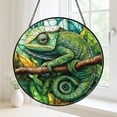 Colorful Chameleon Lizard Stained Glass Suncatcher – Decorative Window ...
