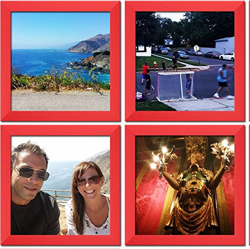 Instagram Photo Frame - Frame Your 4x4 Photos! - Red 4" x 4" Frame (4 ...