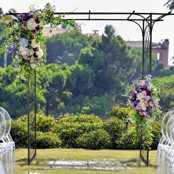 REDCAMP Garden Arch 85" x 81" Flowers Climbing Plants Trellis Rectangle ...