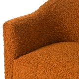 Curved Backrest Accent Chair - Plush Boucle Upholstery Caramel ...
