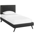 Modway Jessamine Twin Leatherette Platform Bed with Round Splayed Legs ...