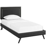 Modway Jessamine Twin Leatherette Platform Bed with Round Splayed Legs ...