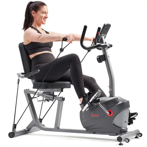 Bicicleta Estática Reclinada Sunny Health & Fitness Performance Interactive Series con ...