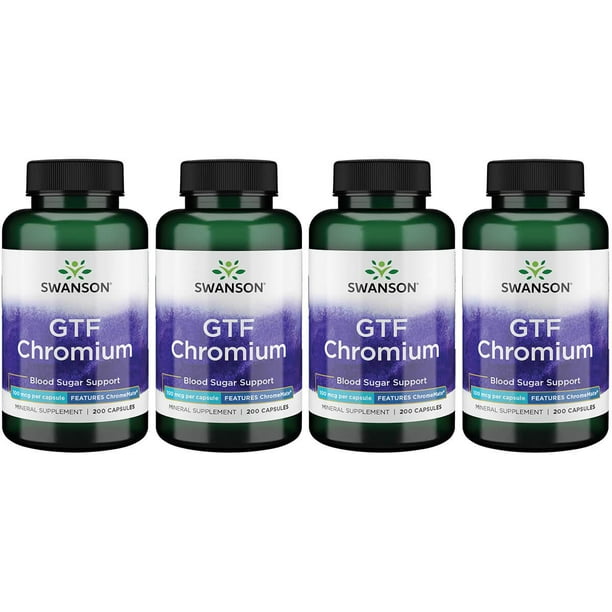 Swanson Gtf Chromium - Features Chromemate 100 mcg 200 Caps 4 Pack ...