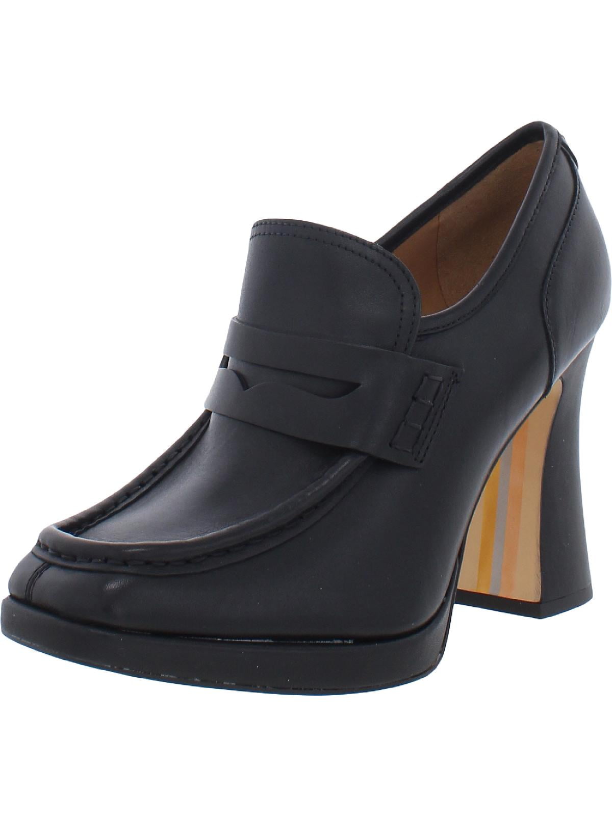 Sam Edelman Womens Jeanette Leather Square Toe Loafer Heels - Walmart.com