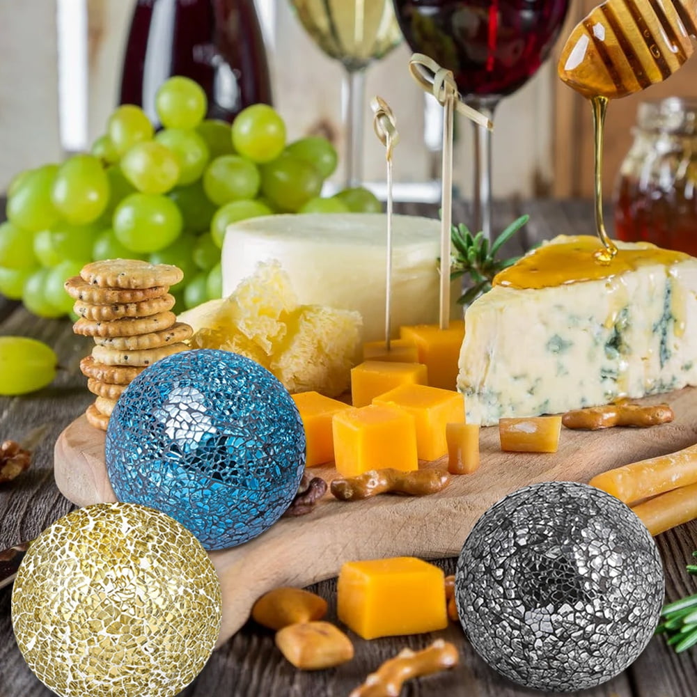 6 Pieces 2.36 Inch Mosaic Sphere Balls Decorative Glass Balls ...