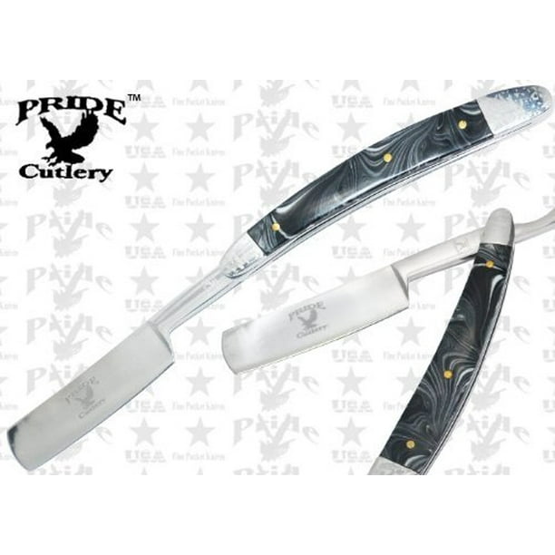 Pride Cutlery Straight Razor Strop Blade Black & White Pearl 9 inch ...