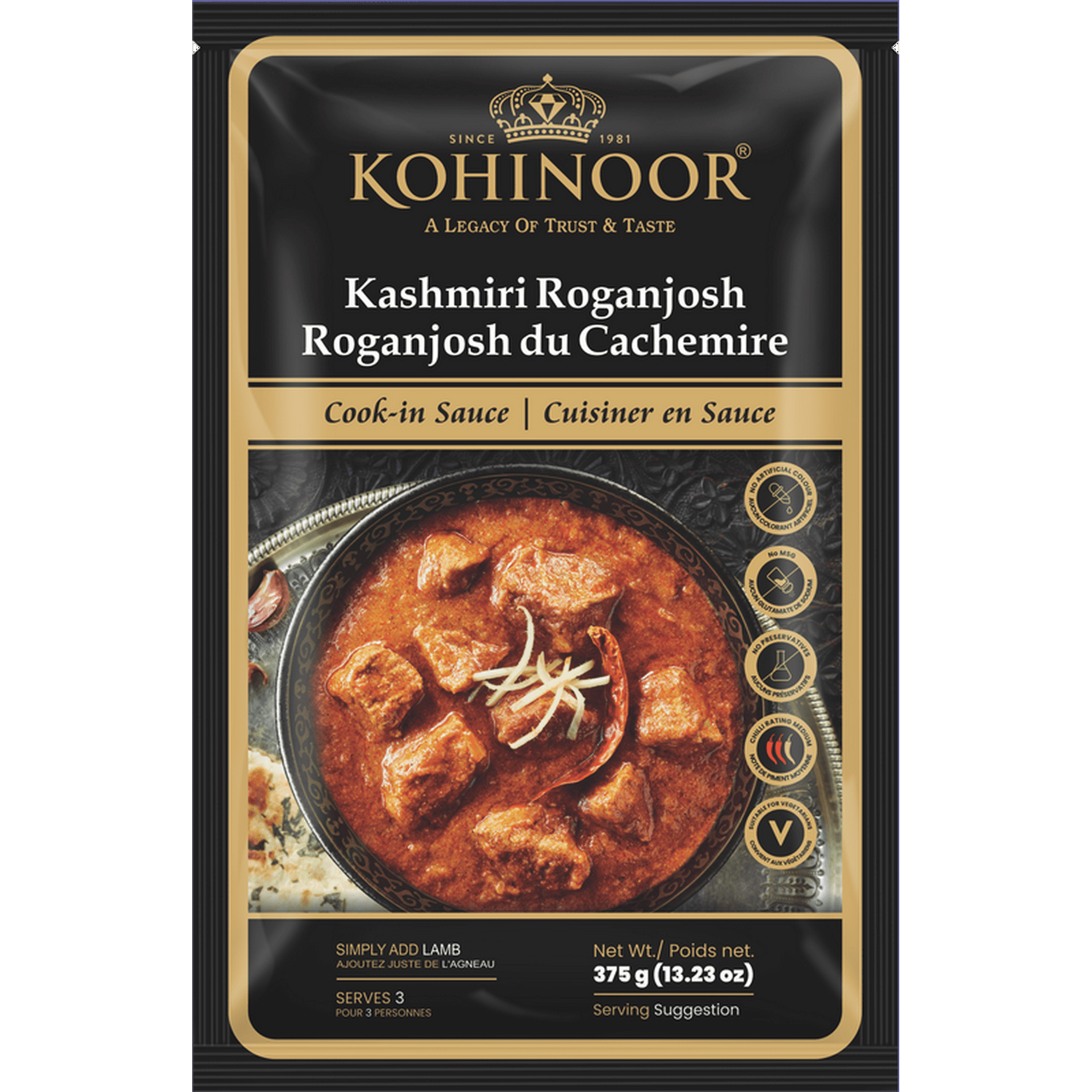 Click here for Kohinoor Roganjosh Curry Sauce  375g (Pack Of 1) -... prices