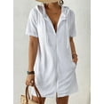 Bsubseach Hooded Swimsuit Cover Up Terry Cloth Zipper Dress Beach ...
