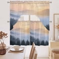 Forest Swag Curtains Valance and Tier Set, Fog Misty Mountains Pine ...