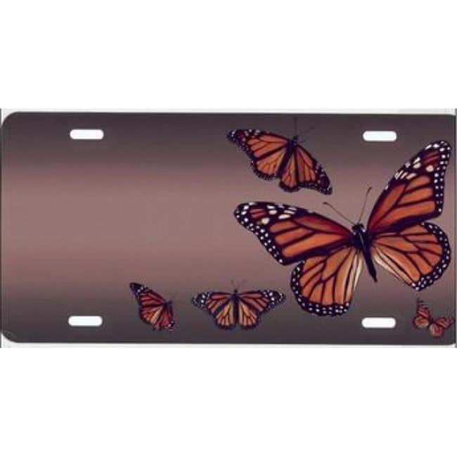 212 Main T3119MO 6 x 12 in. Butterflies on Mocha Airbrush License Plate ...