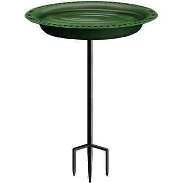 Panacea Galvanized Vintage Style Metal Bird Bath and Pedestal Stand ...