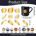 1 Set 9Pcs Nickel Self-adhesive Picture Stickers Metal Decals Golden ...