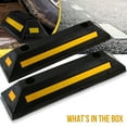 Pyle Heavy Duty Vehicle Wheel Stop Rubber Parking Tire Block (Set of 2 ...