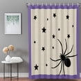 Bathroom Shower Curtain Happy Halloween Cartoon Spiders- Stars Black ...