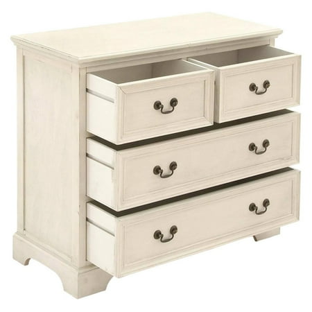 Decmode 29 X 32 Inch Rustic Wooden Four-Drawer Chest , Ivory - Walmart ...