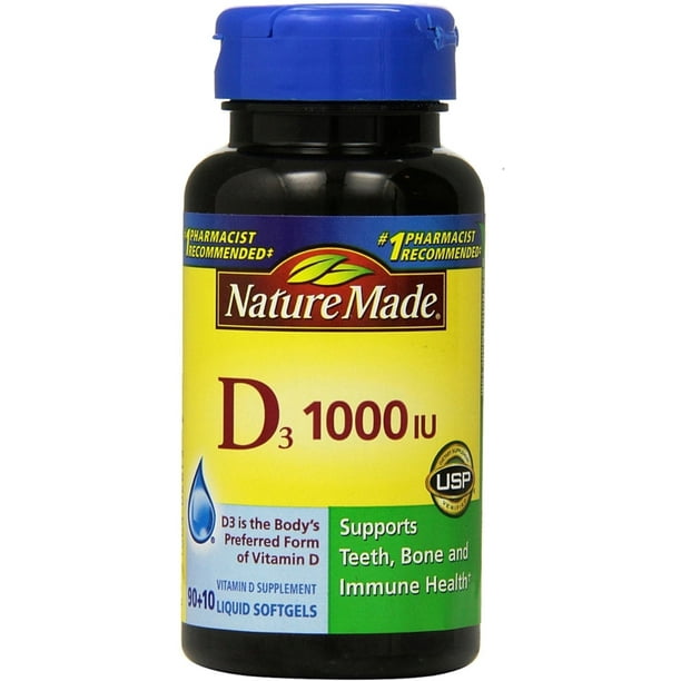 Nature Made Vitamin D3 Liquid Softgels 100 ea (Pack of 3) - Walmart.com
