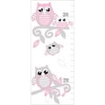 Pink and Grey Owl Growth Chart Wall Art With Chevrons, Swirly Branches ...