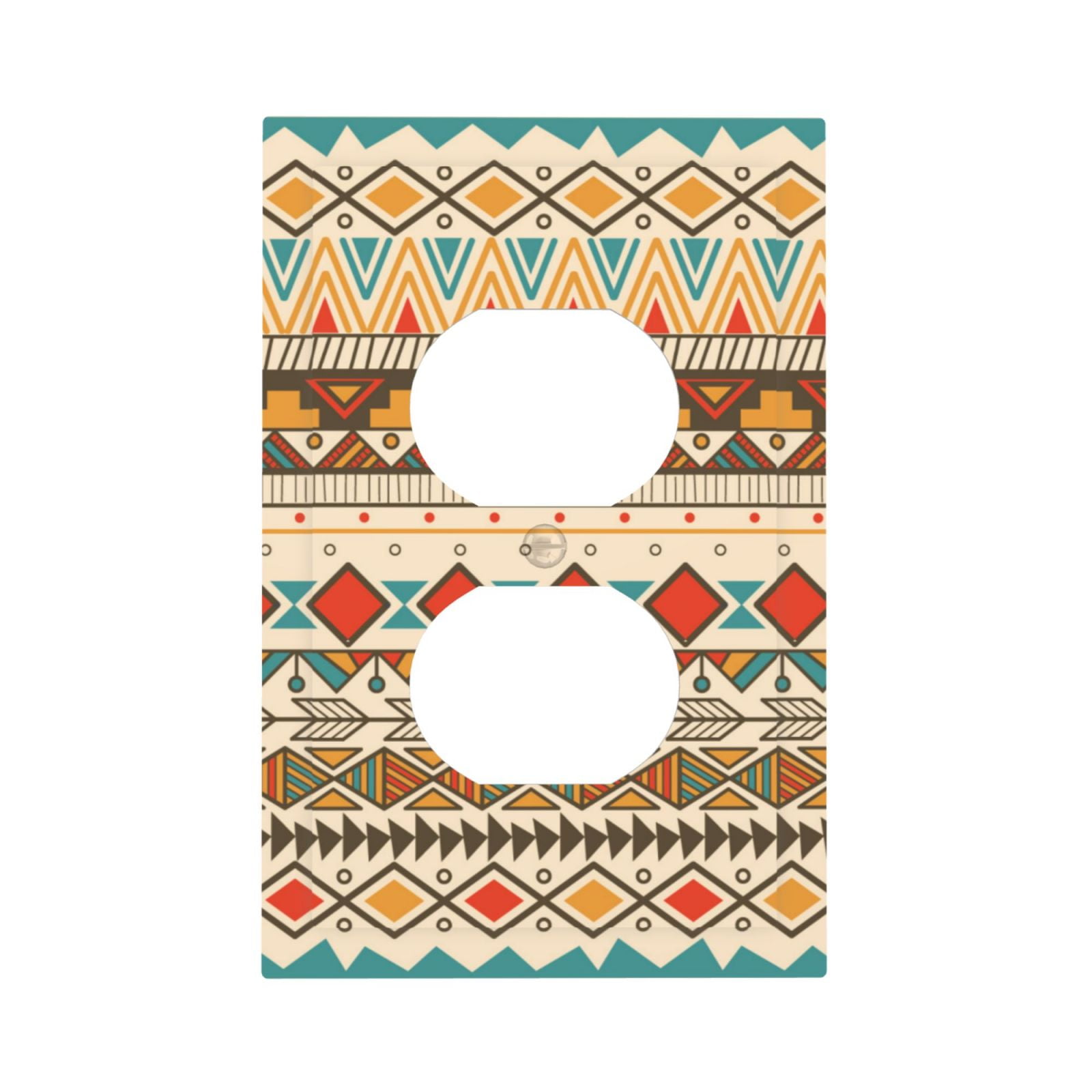 DouZhe 1-Gang Duplex Outlet Cover, Native Boho Retro Ethnic Style ...