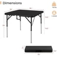 34 Inch Folding Card Table Square Foldable Plastic Portable with ...